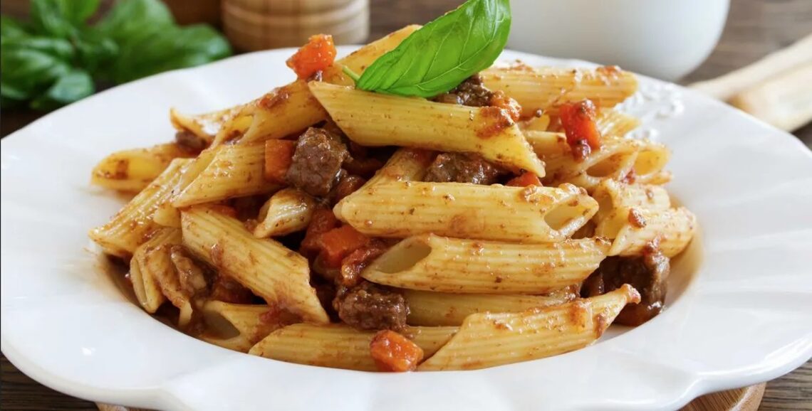 PENNE AL MANZO – PENNE WITH BEEF – Brekcel Recipe