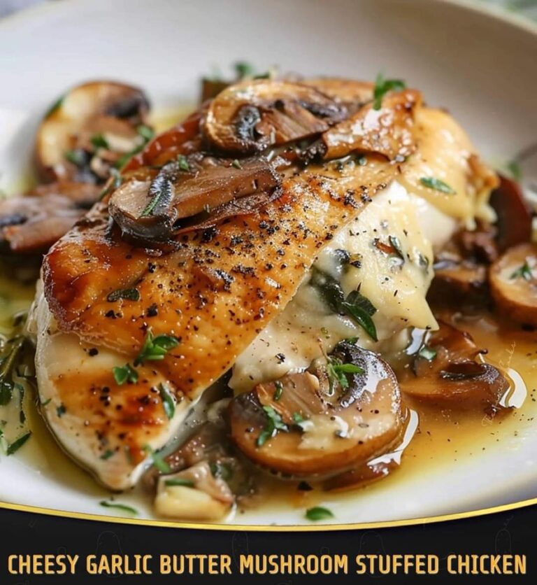 Cheesy Garlic Butter Mushroom Stuffed Chicken – Brekcel Recipe